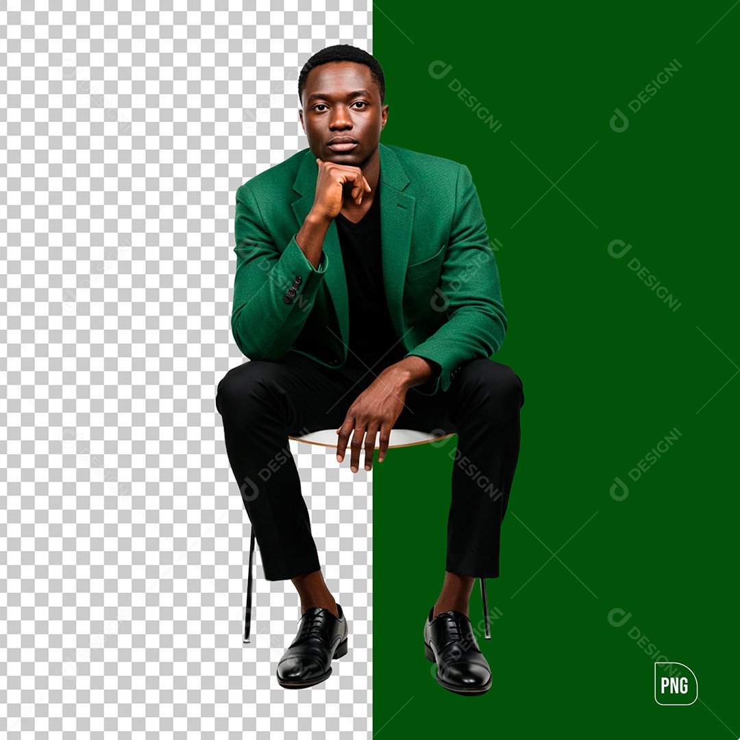 Homem Negro Empresário para Composição PSD [download] - Designi