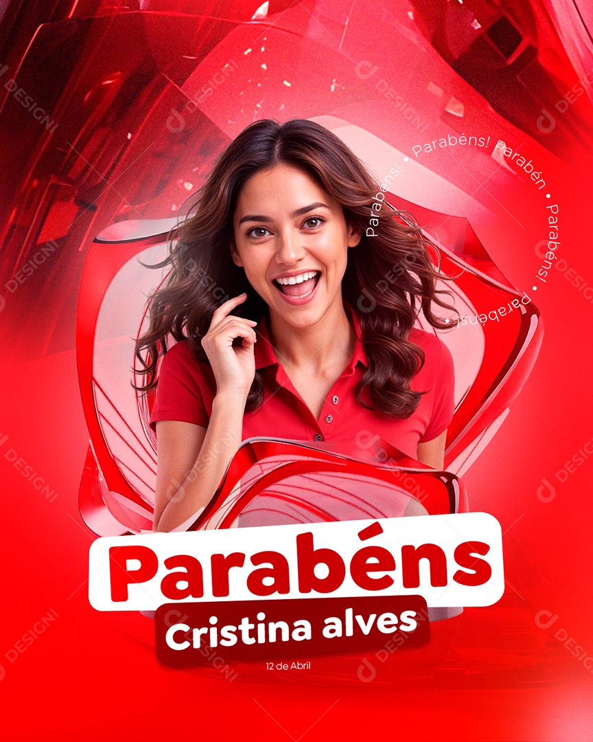 Parabéns Cristina Alves Social Media PSD Editável [download] - Designi