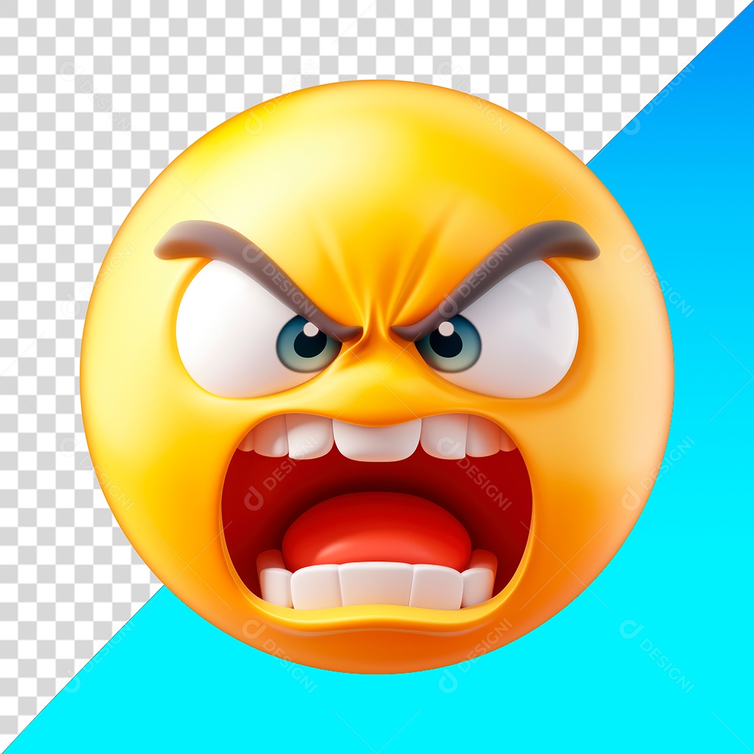 Emoji de rosto enfurecido gritando PNG [download] - Designi