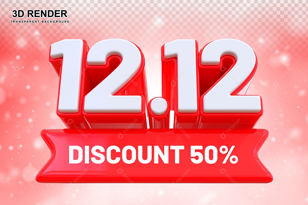 Elemento 3D Promoção de Vendas 12 12 para Composição PSD [download ...