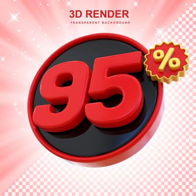 Número 3D 95% Elemento Para Composição PSD [download] - Designi