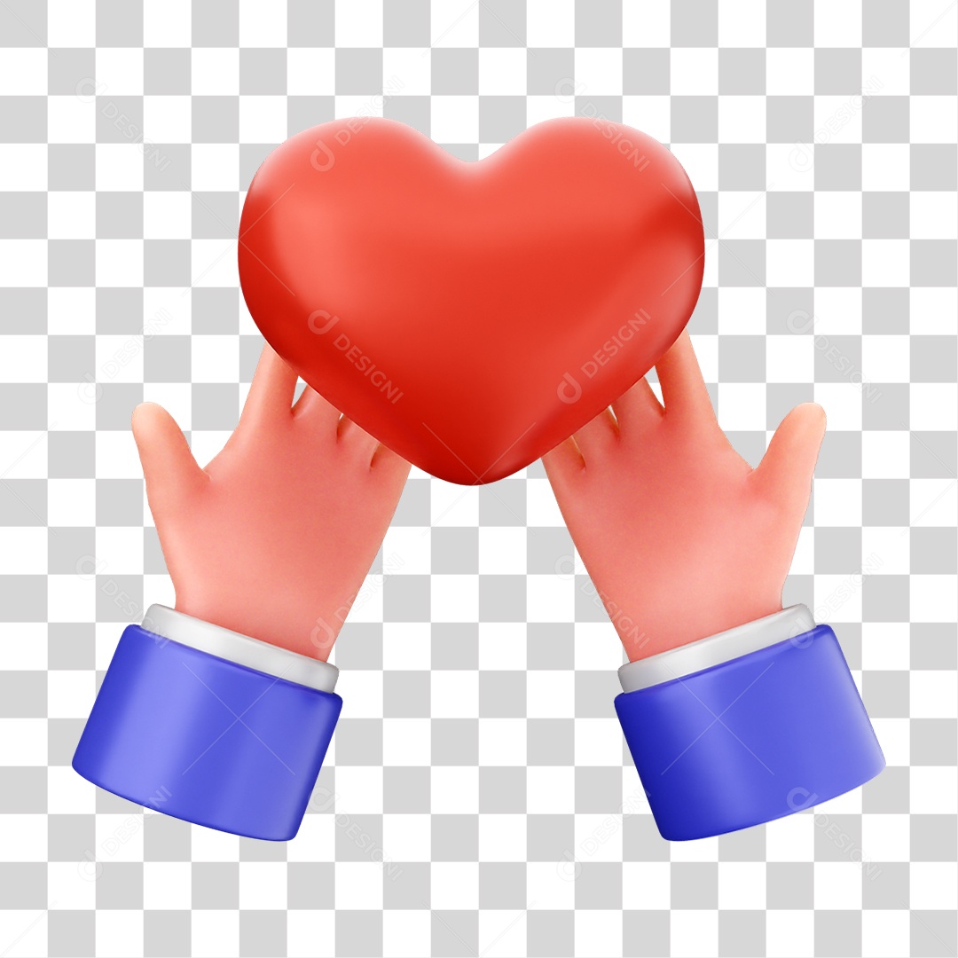 Elemento 3D Coração Ícone Dia dos Namorados PNG Transparente [download ...