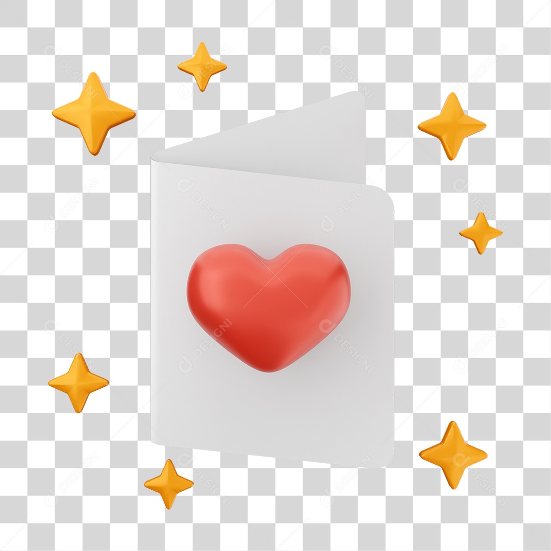 Elemento 3D Coração Ícone Dia dos Namorados PNG Transparente [download ...