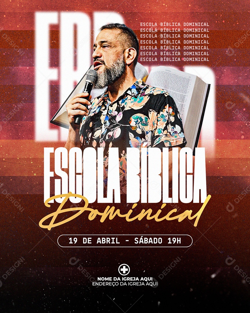 Feed Flyer Escola Bíblica Dominical Gospel Social Media PSD Editável [download] - Designi