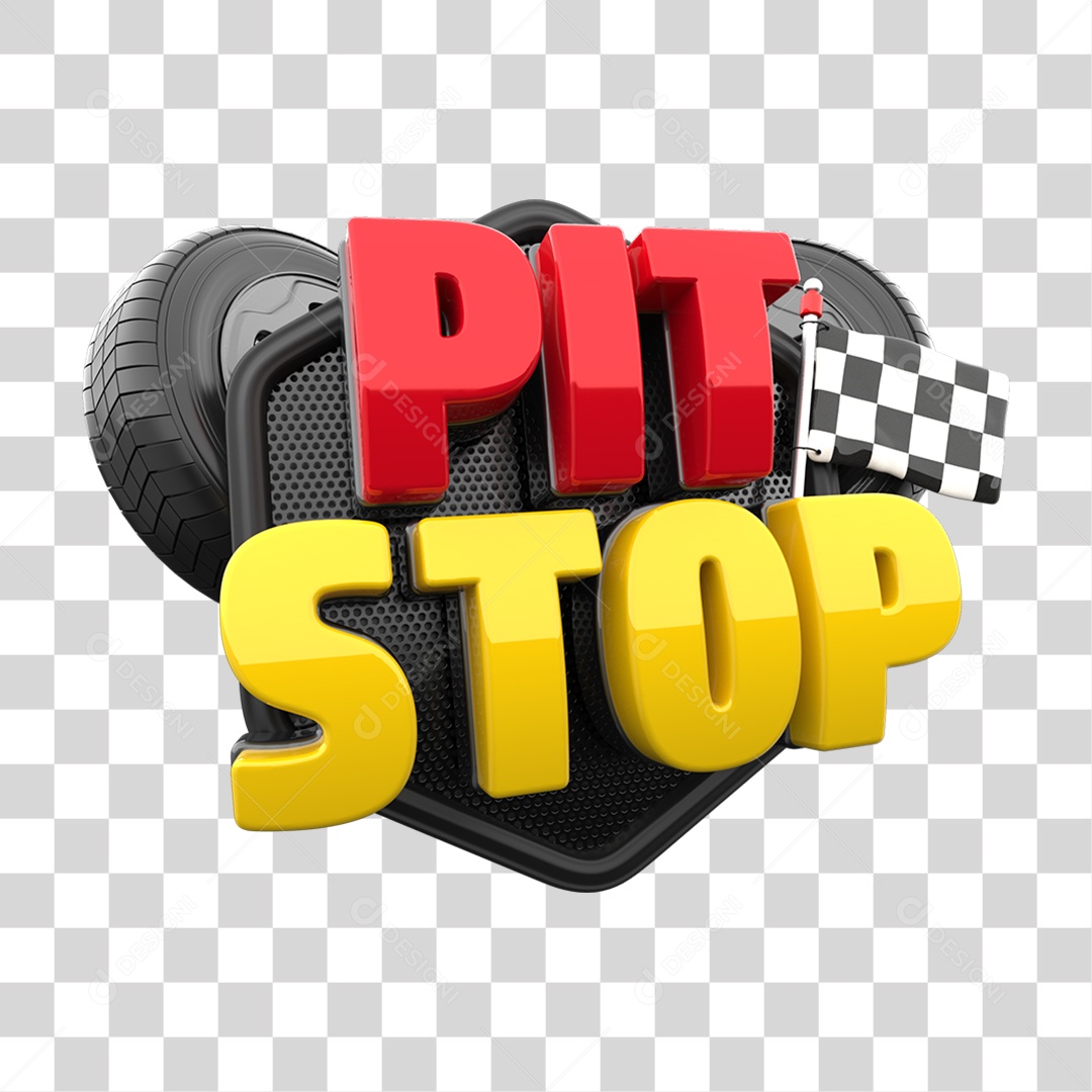 Selo 3D Pit Stop PNG Transparente [download] - Designi