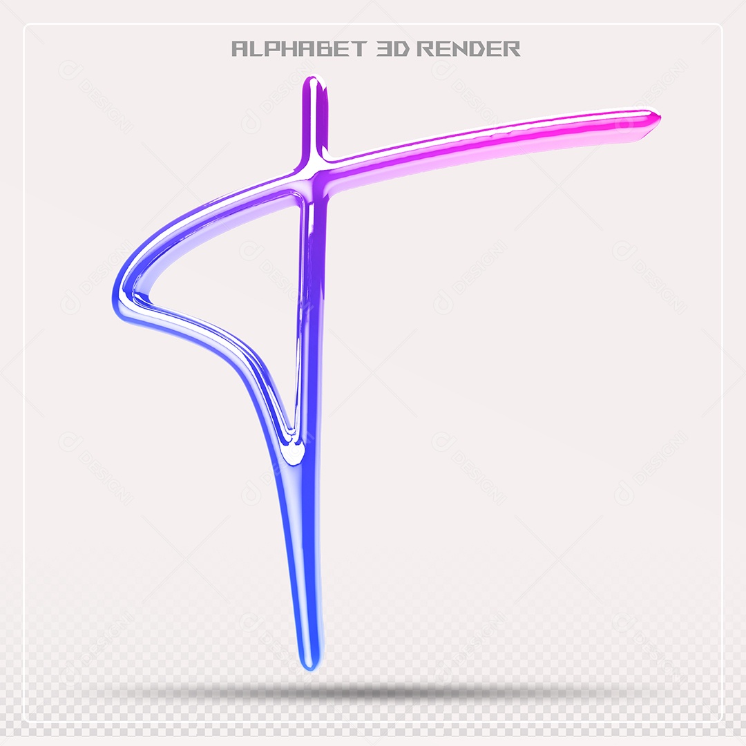 Alfabeto Letra T Colorido Elemento 3D Para Composição PSD [download ...